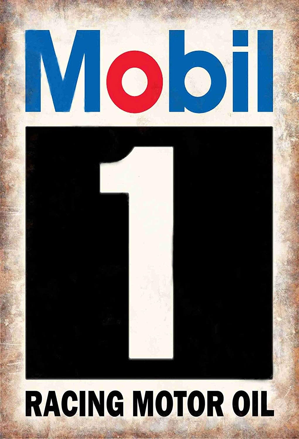 AABERIC Mobil 1 Racing Motor Oil Retro Vintage Tin Metal Sign Wall ...