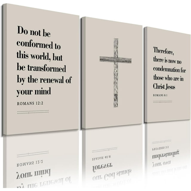 AABERIC Modern Bible Wall Art - Cross Minimalist Christian Art ...