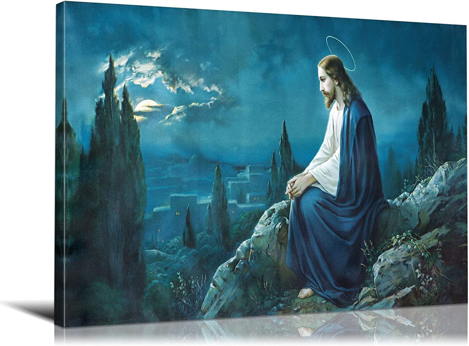 AABERIC Modern Jesus Canvas Wall Decor Christian Wall Poster The Prayer ...