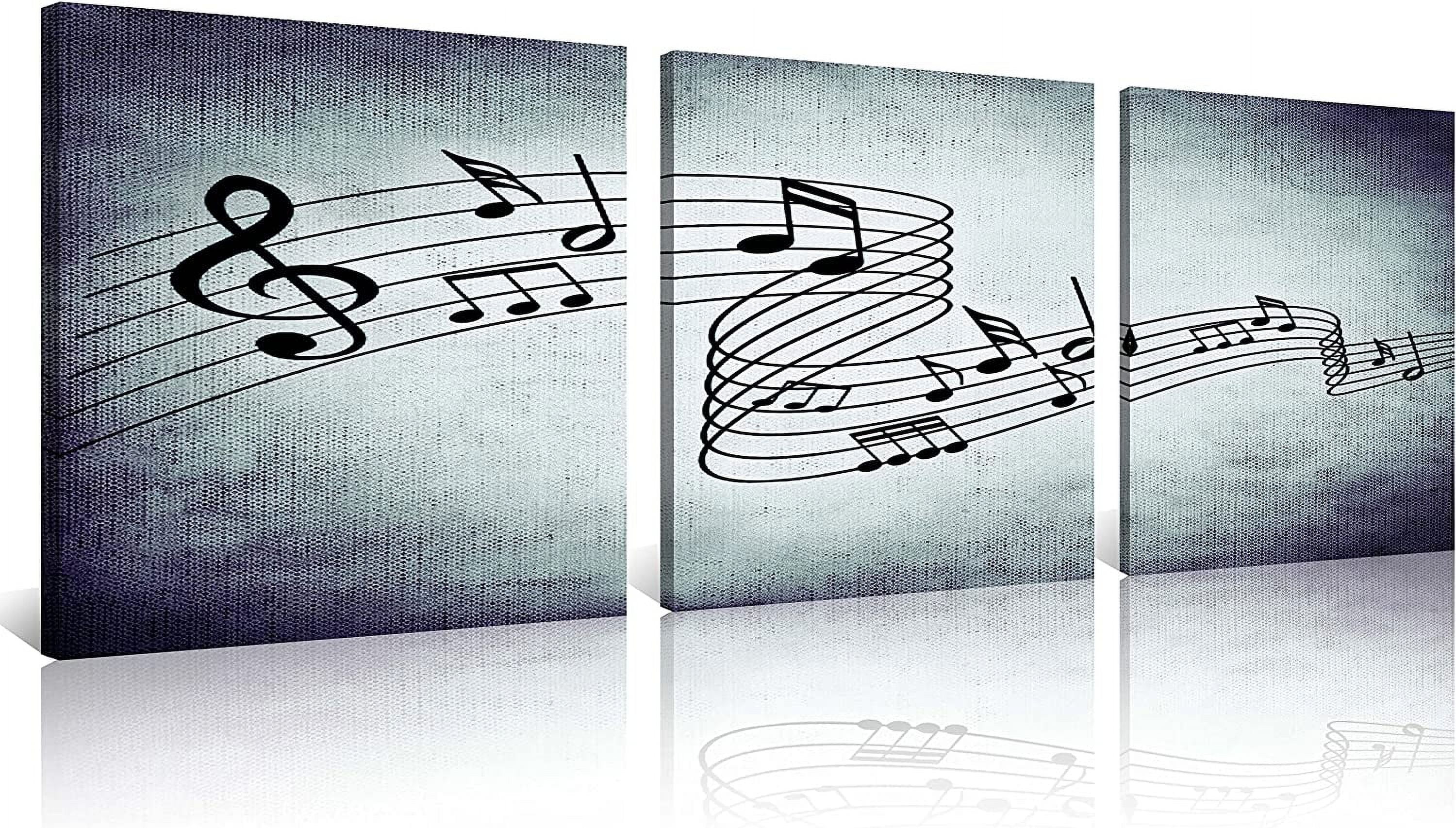 AABERIC Modern Music Posters Beating Stretched and Framed Music Notes ...