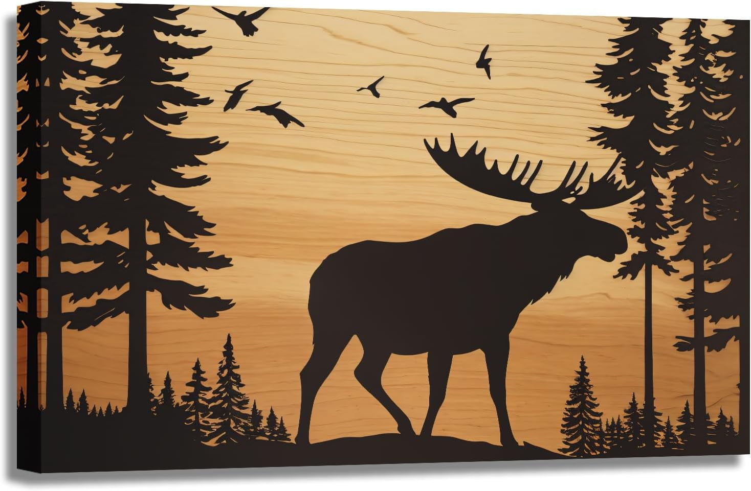 AABERIC Moose Canvas Wall Art Farmhouse Wild Animal Picture Deer the ...