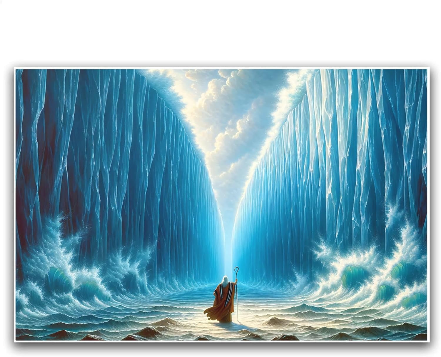 AABERIC Moses' Miracles: Parting Waters Art Exodus Power, Red Sea Moses ...