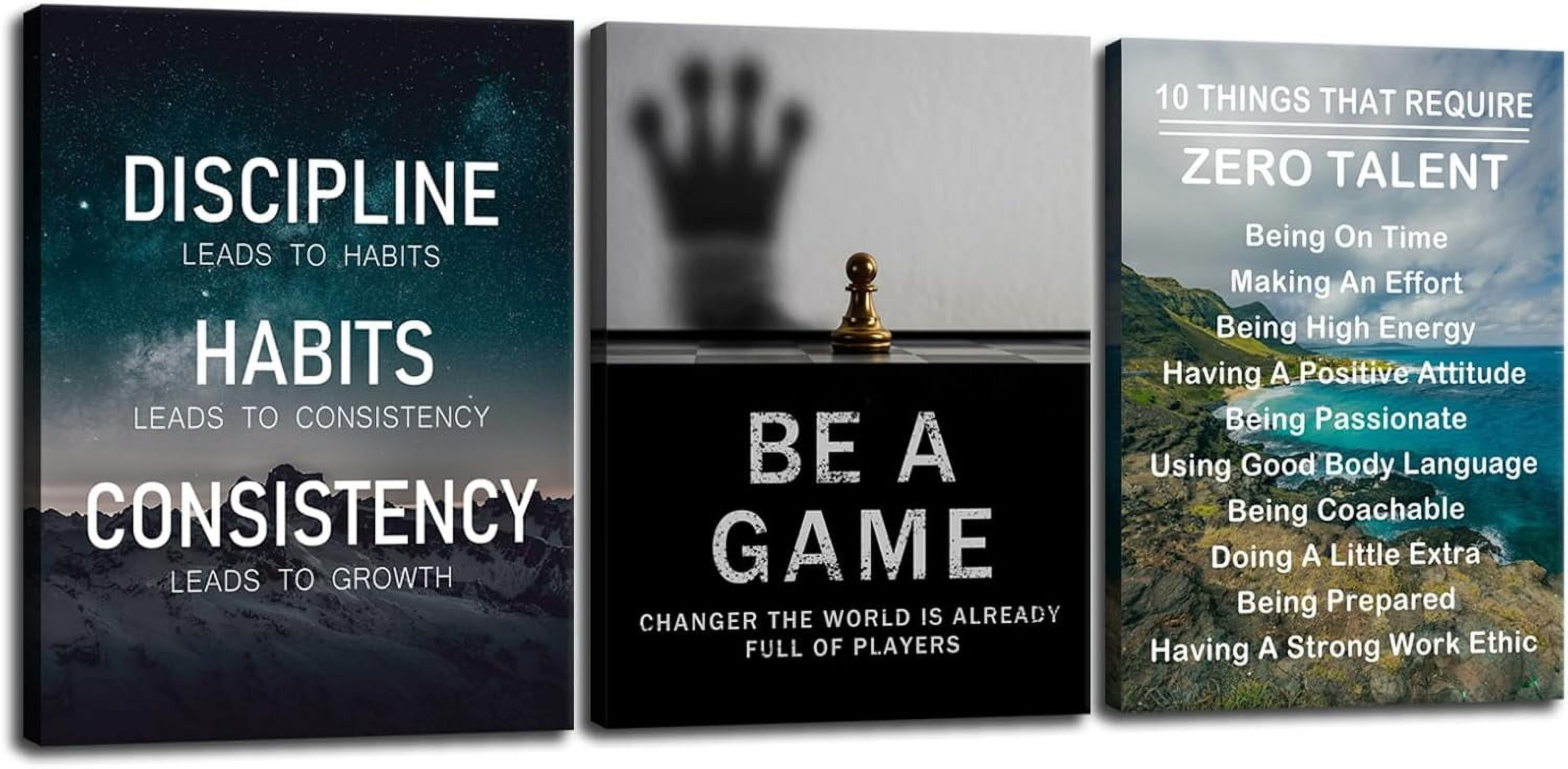 AABERIC Motivational Canvas Wall Art Money Never Sleeps Verb Painting ...