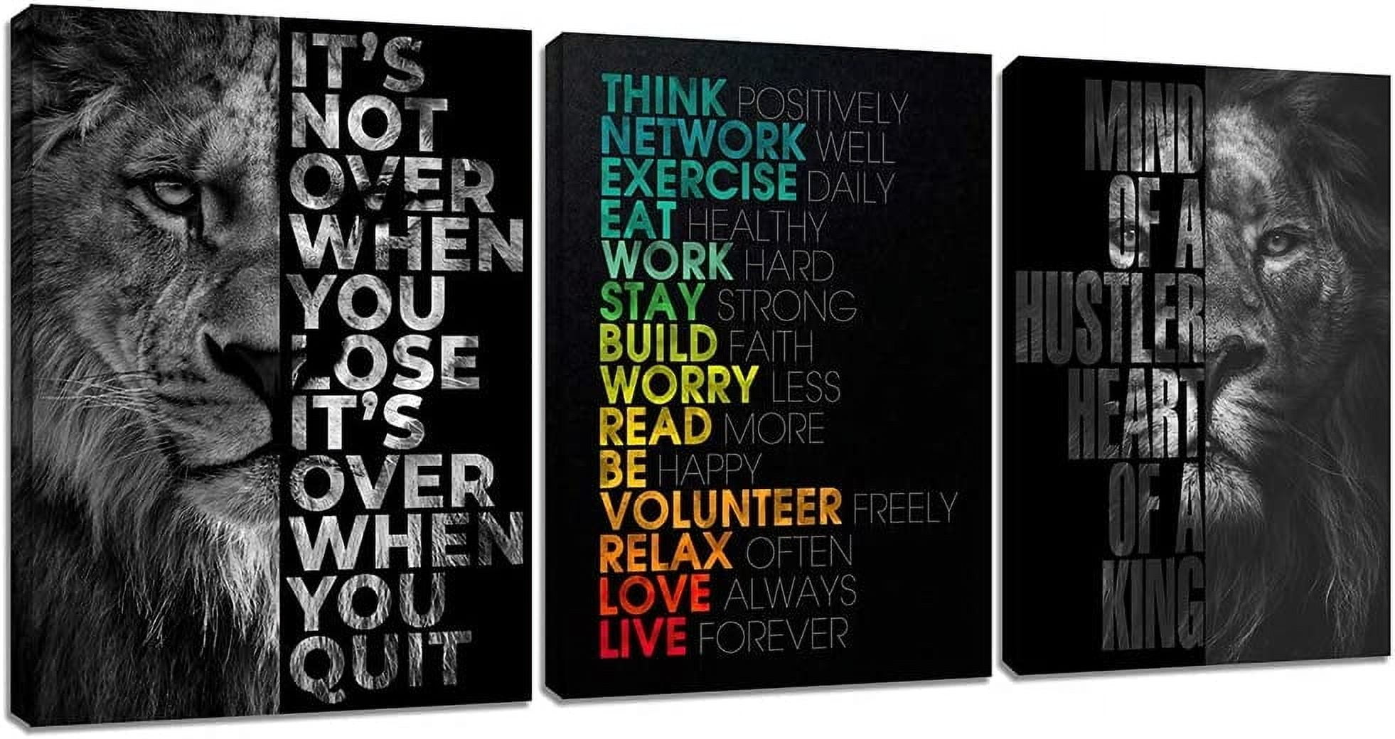 AABERIC Motivational Office Wall Decor Hustle Canvas Wall Art ...