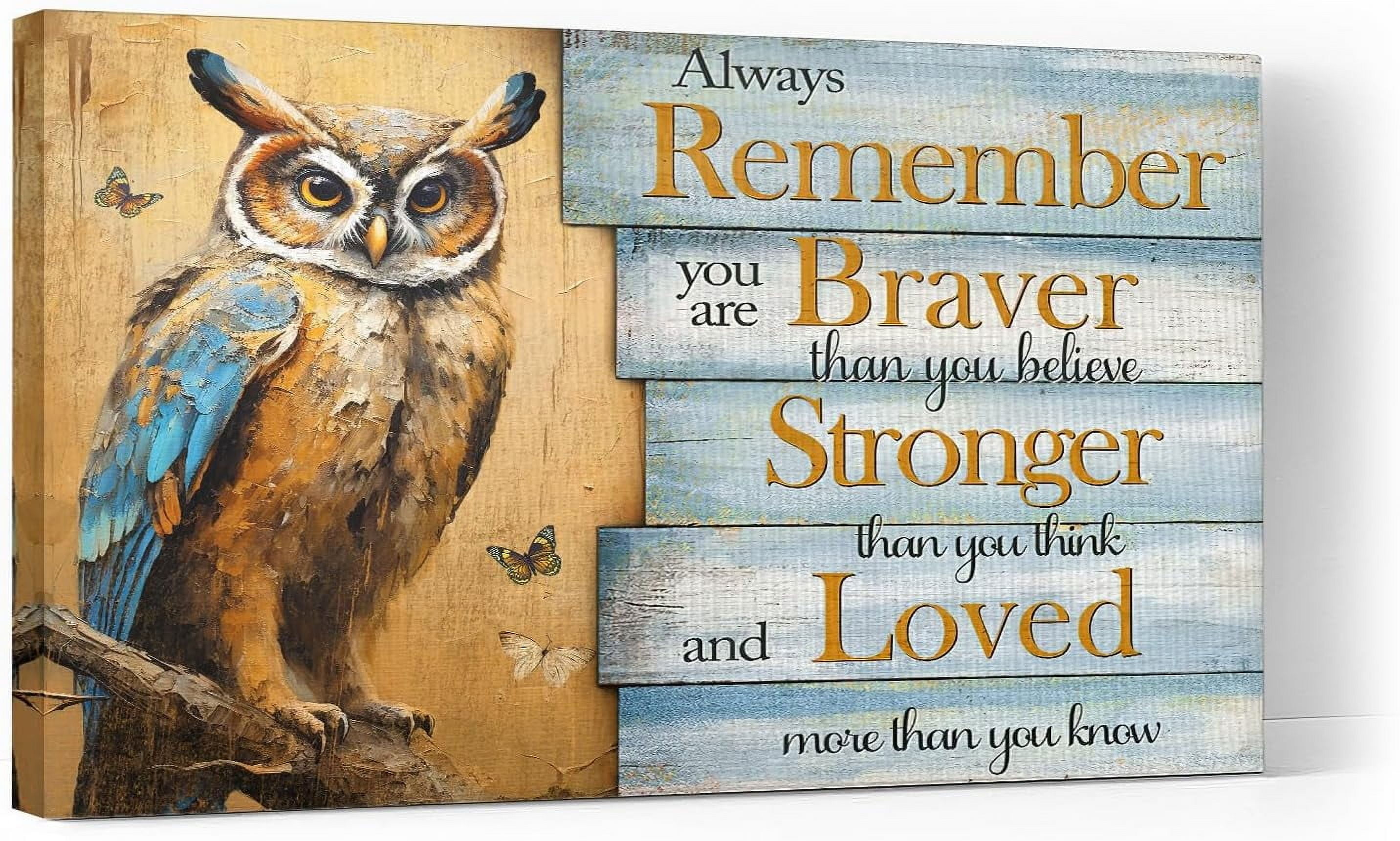 AABERIC Motivational Owl Canvas Wall Art Owl Gifts Wall Decor ...