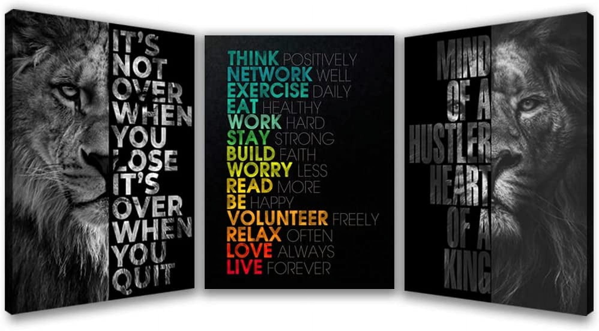 AABERIC Motivational Success Wall Art Decor CanvasInspirational Picture ...