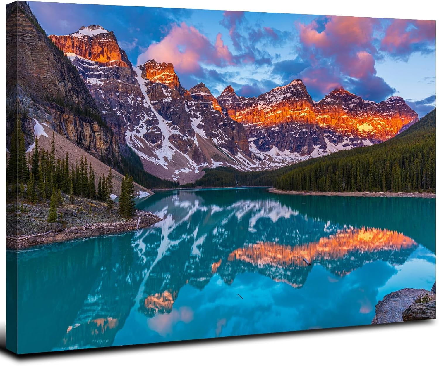 AABERIC Mountain Canvas Wall Art for Lake Louise Landscape Pictures ...