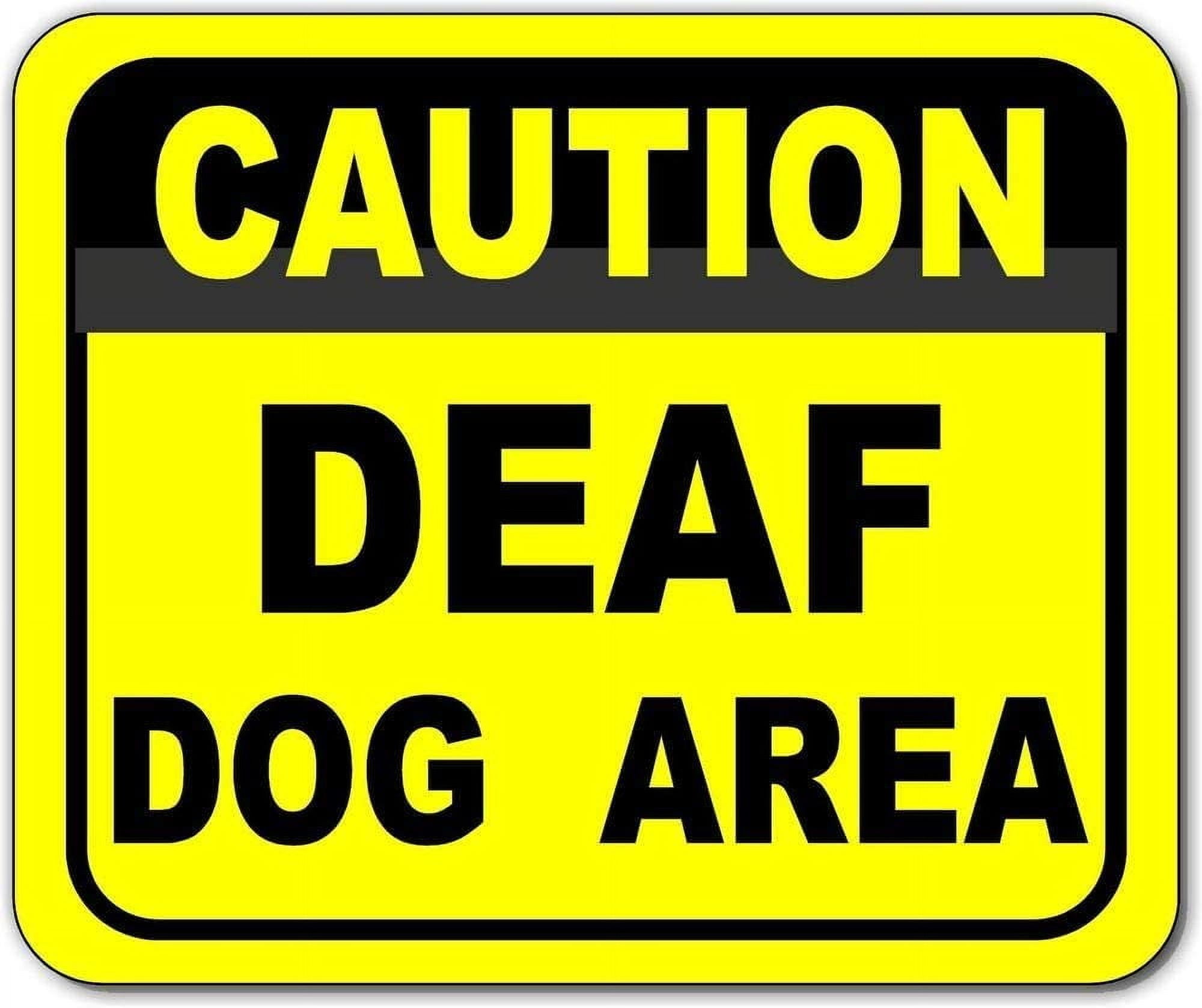 AABERIC New Metal Aluminum Sign Caution Deaf Dog Area Art Sign for ...