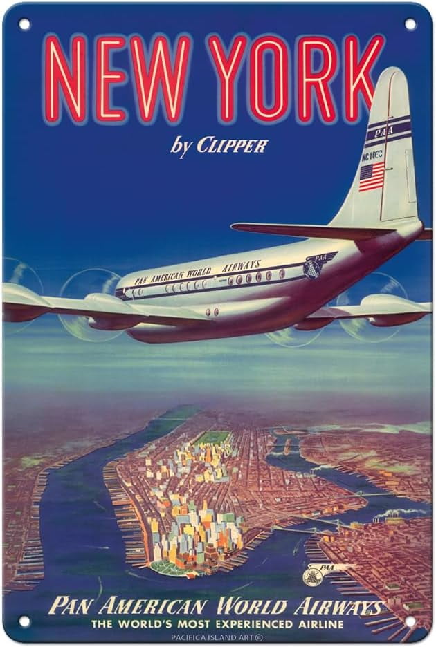AABERIC New York USA by Clipper - Boeing 377 over Manhattan Island ...