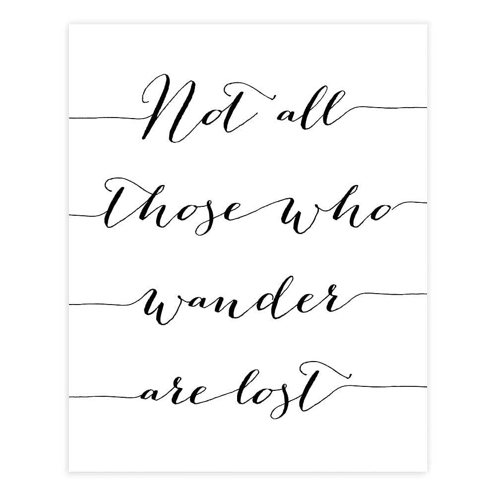 AABERIC Not All Those Who W er Are Lost Calligraphy Framed 8x10 Inch ...