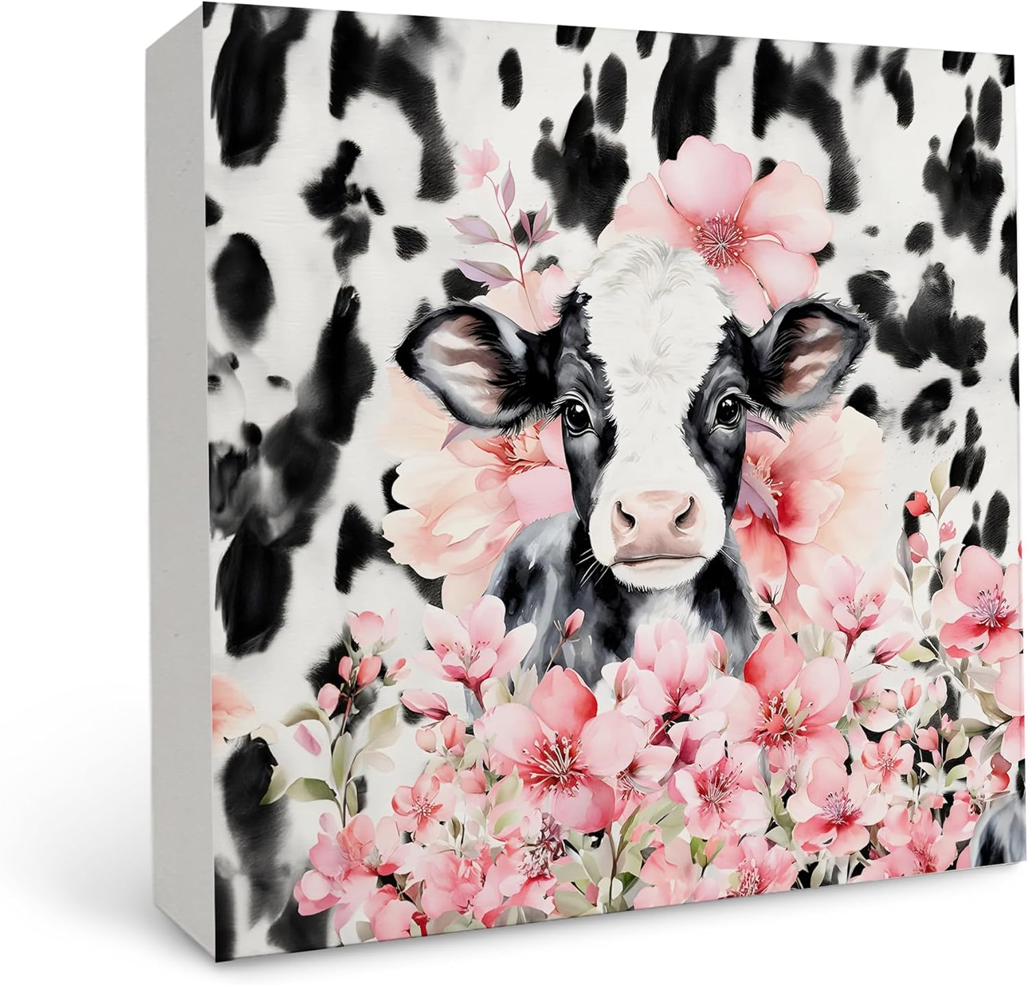 AABERIC OFLich Pink Cow Posters - Cow Print, Floral Box, - Ideal for ...
