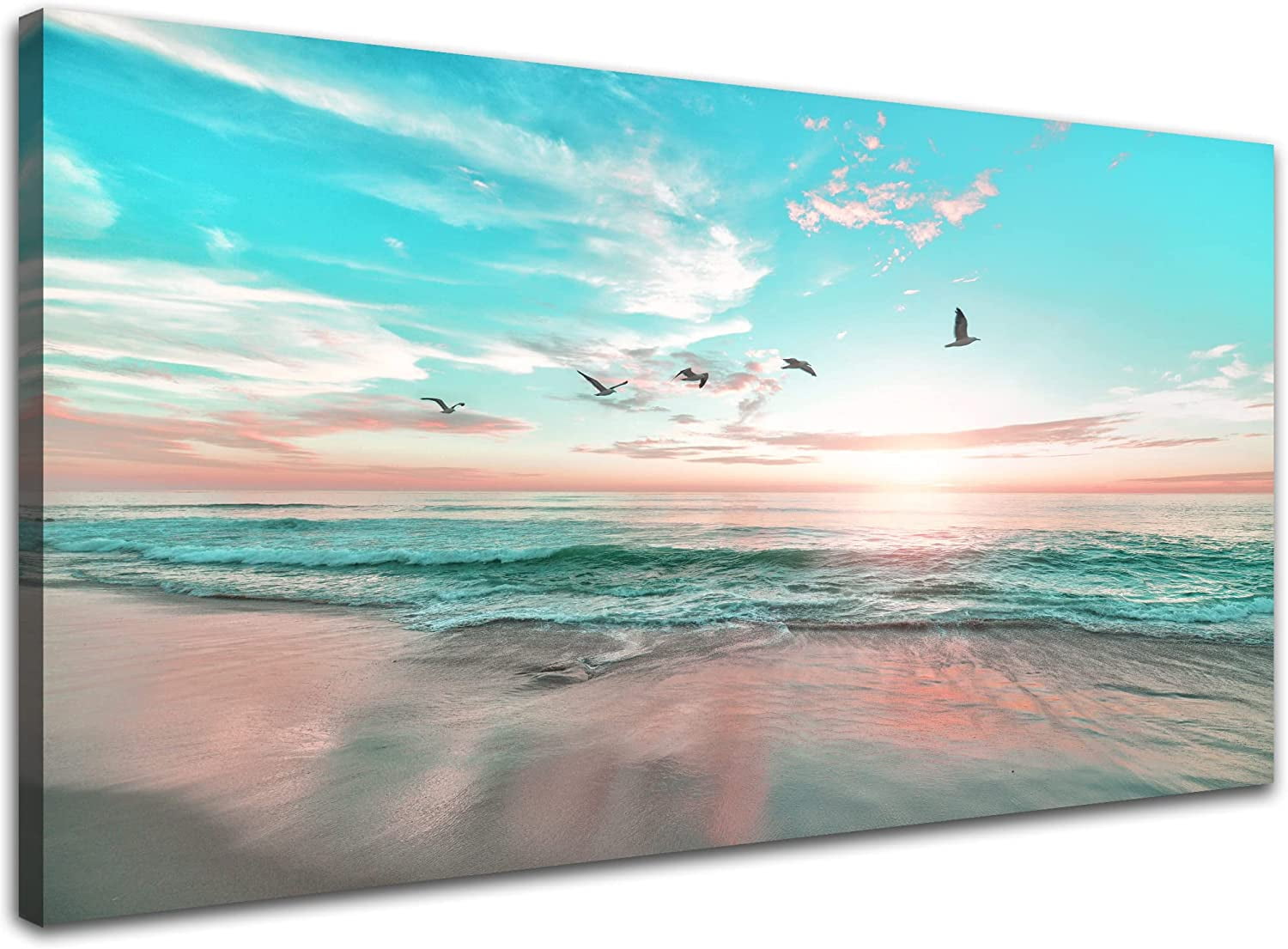 AABERIC Ocean Beach Landscape Wall Art - Ephany Art - 1 Pieces Canvas ...