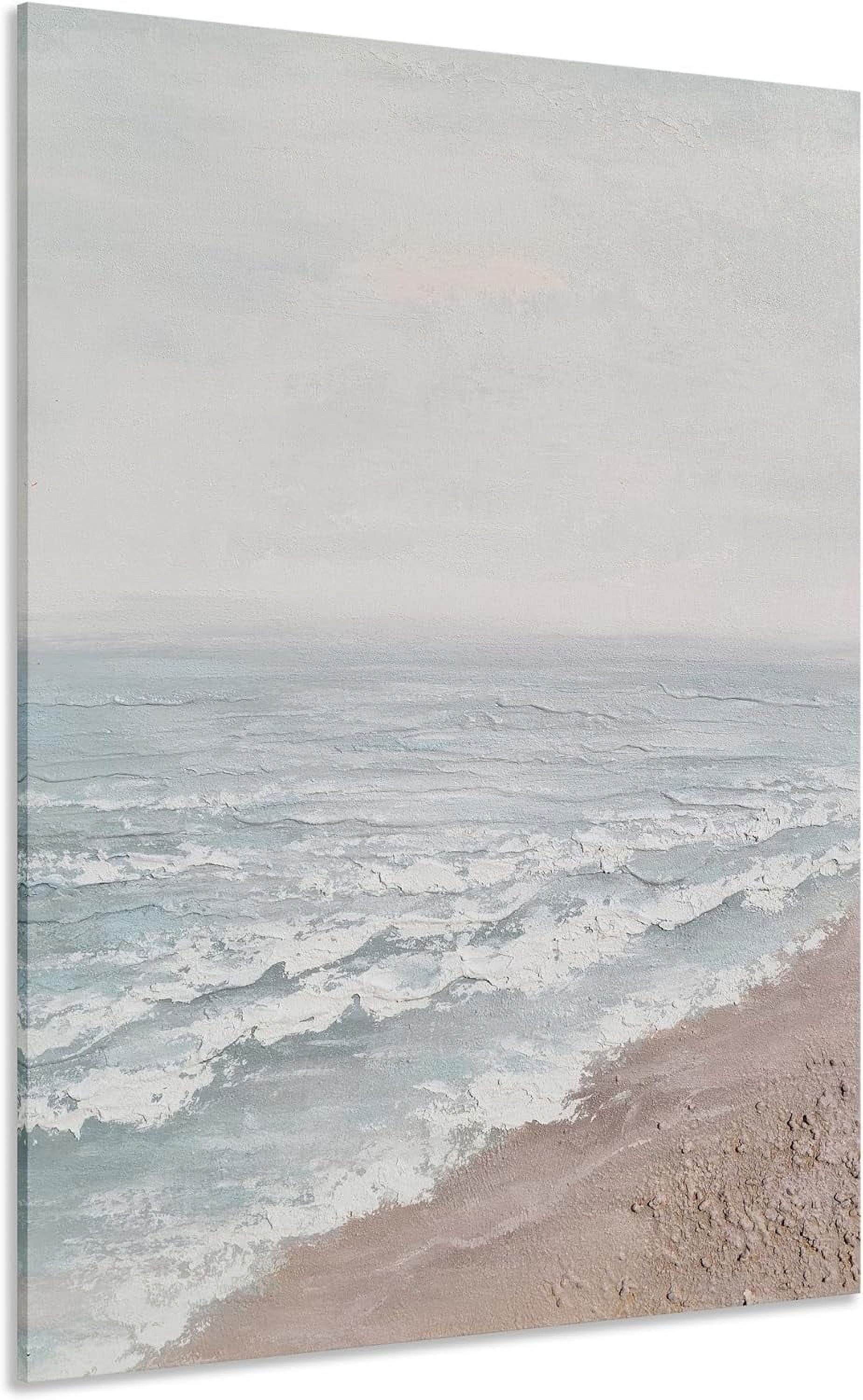 AABERIC Ocean Canvas Wall Art - Abstract Beach Paintings with Textured ...