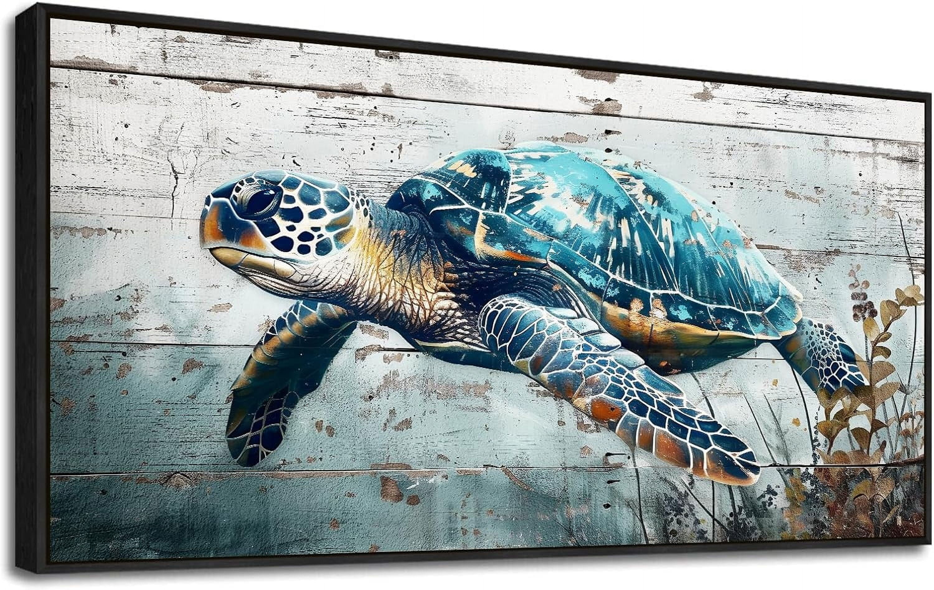 AABERIC Office Wall Art Beach Wall Decor Living Room Ocean Sea Turtle ...