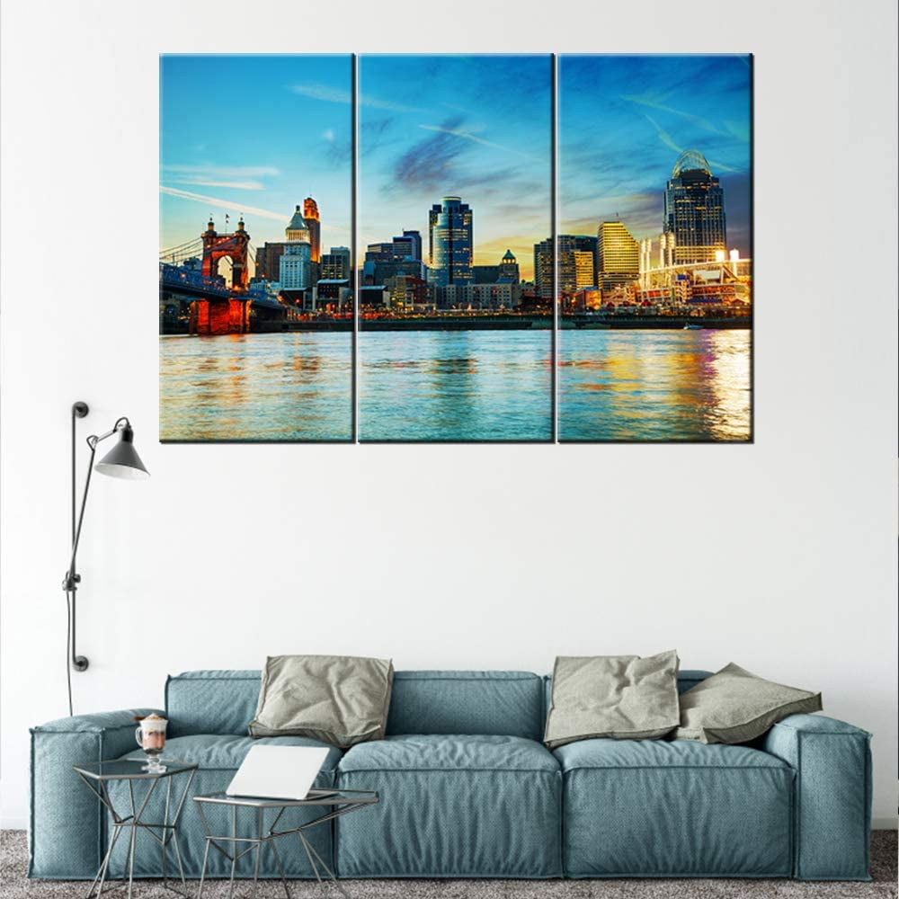 AABERIC Ohio Pictures for Wall Art Cincinnati Downtown Overview Early ...
