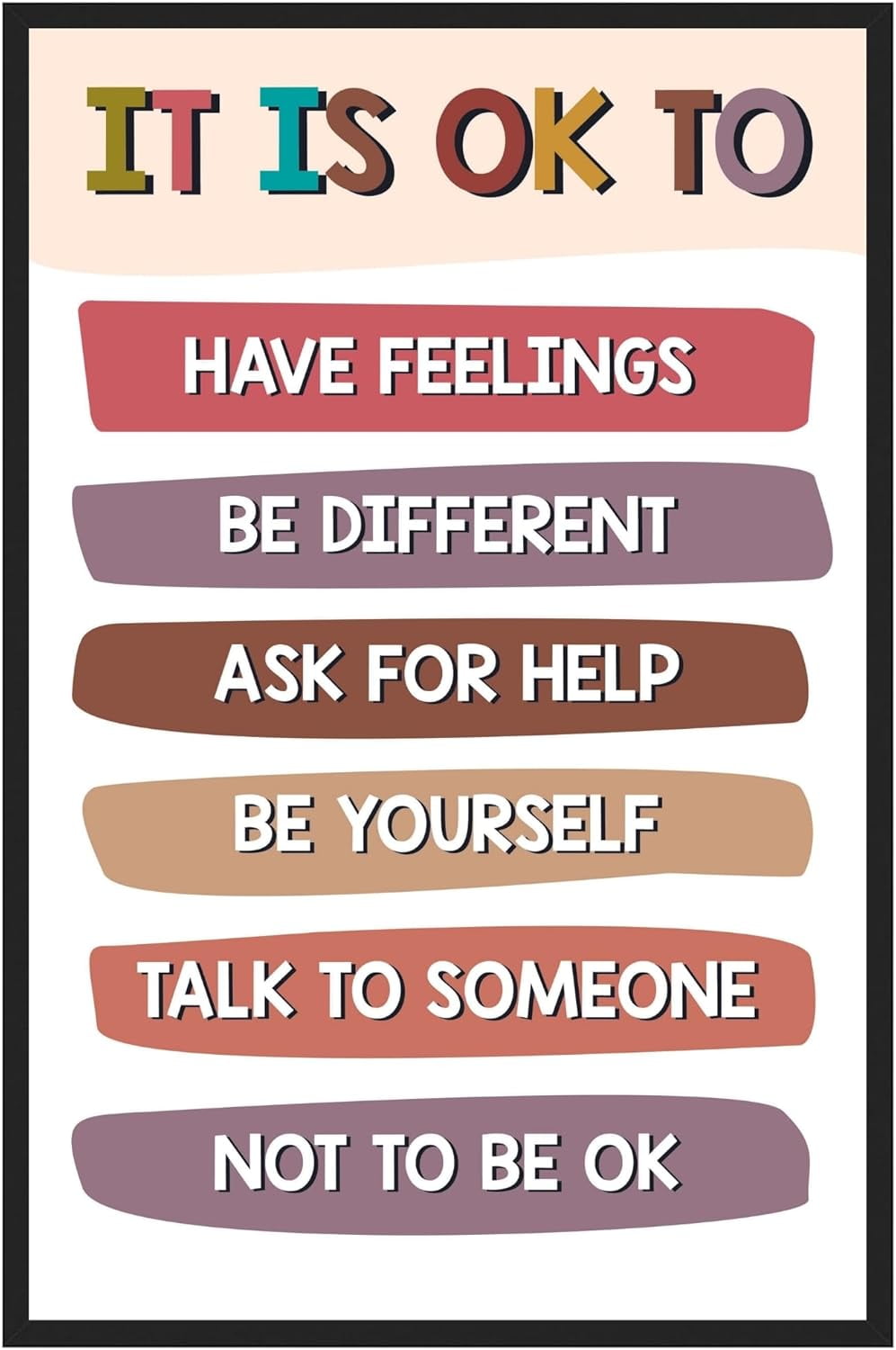 AABERIC It Is Okay To Feel Poster Decor My Feelings Classroom Poster ...