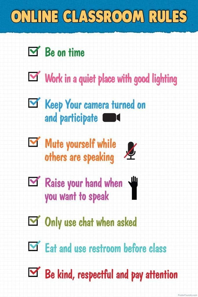 AABERIC Online Classroom Rules Educational School Teacher Supplies ...