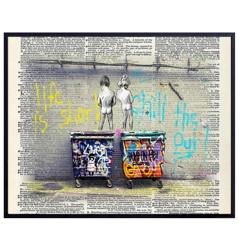 AABERIC Original Graffiti Life Is Short Dictionary Wall Art Print - Cool Unique Gift or Home ...