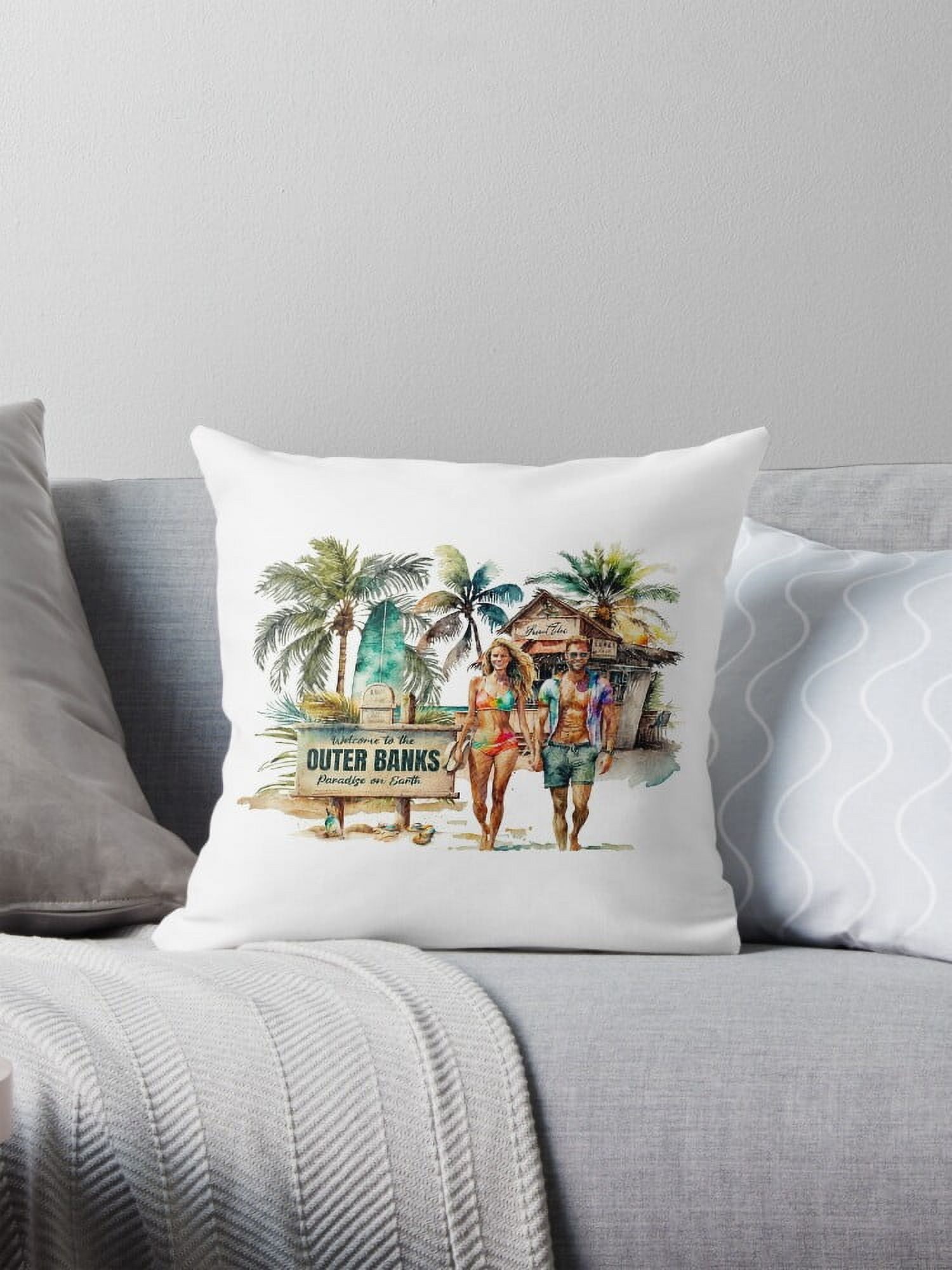 AABERIC Outer Banks - Paradise On Earth Throw Pillow Covers Cases ...