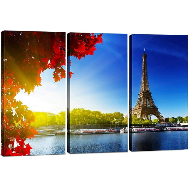 AABERIC Paris Wall Art Decor - 3 Piece Set, Decorative Framed Eiffel ...