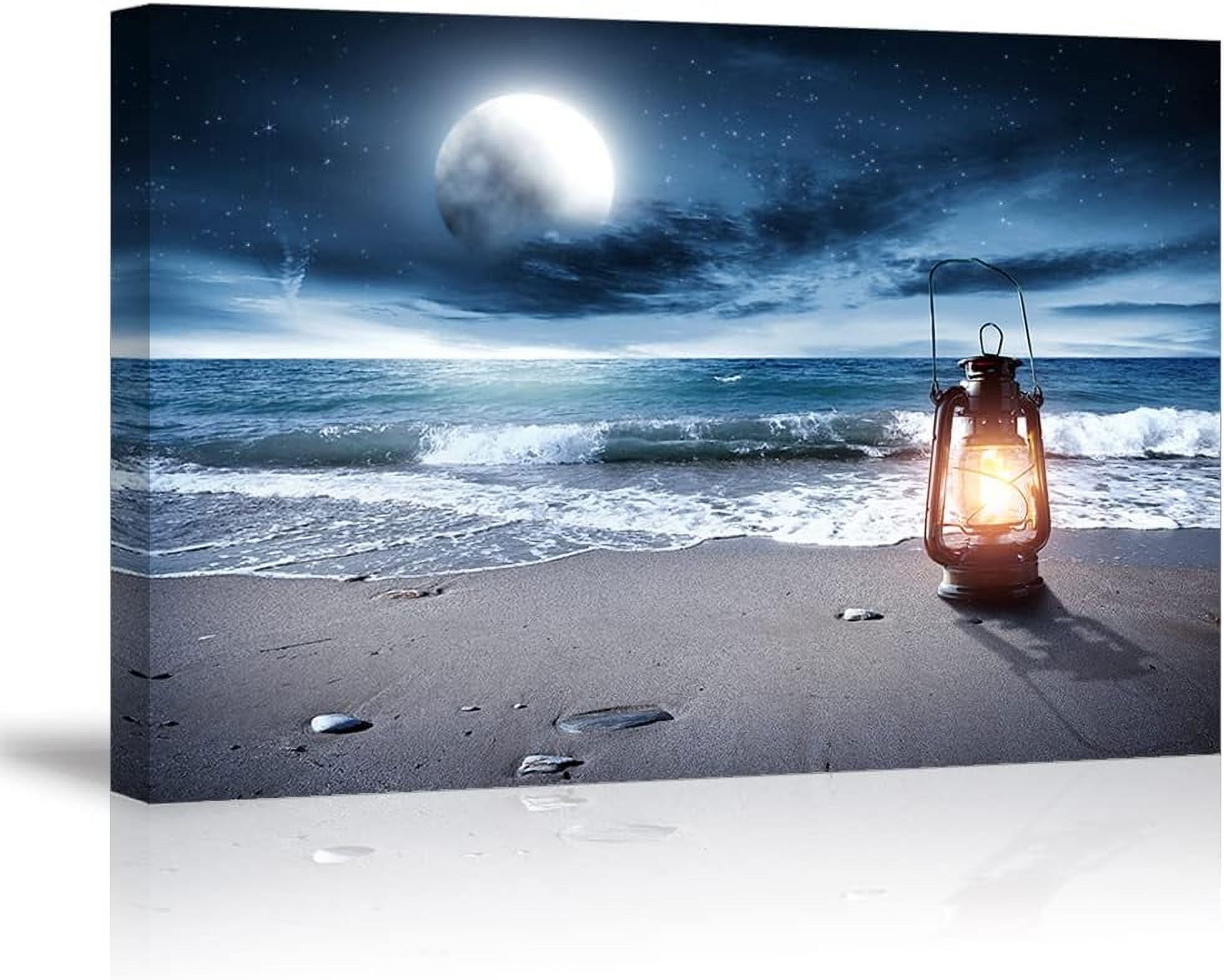 AABERIC Peaceful Star Lake Landscape Wall Art For Bedroom,Starry Night ...