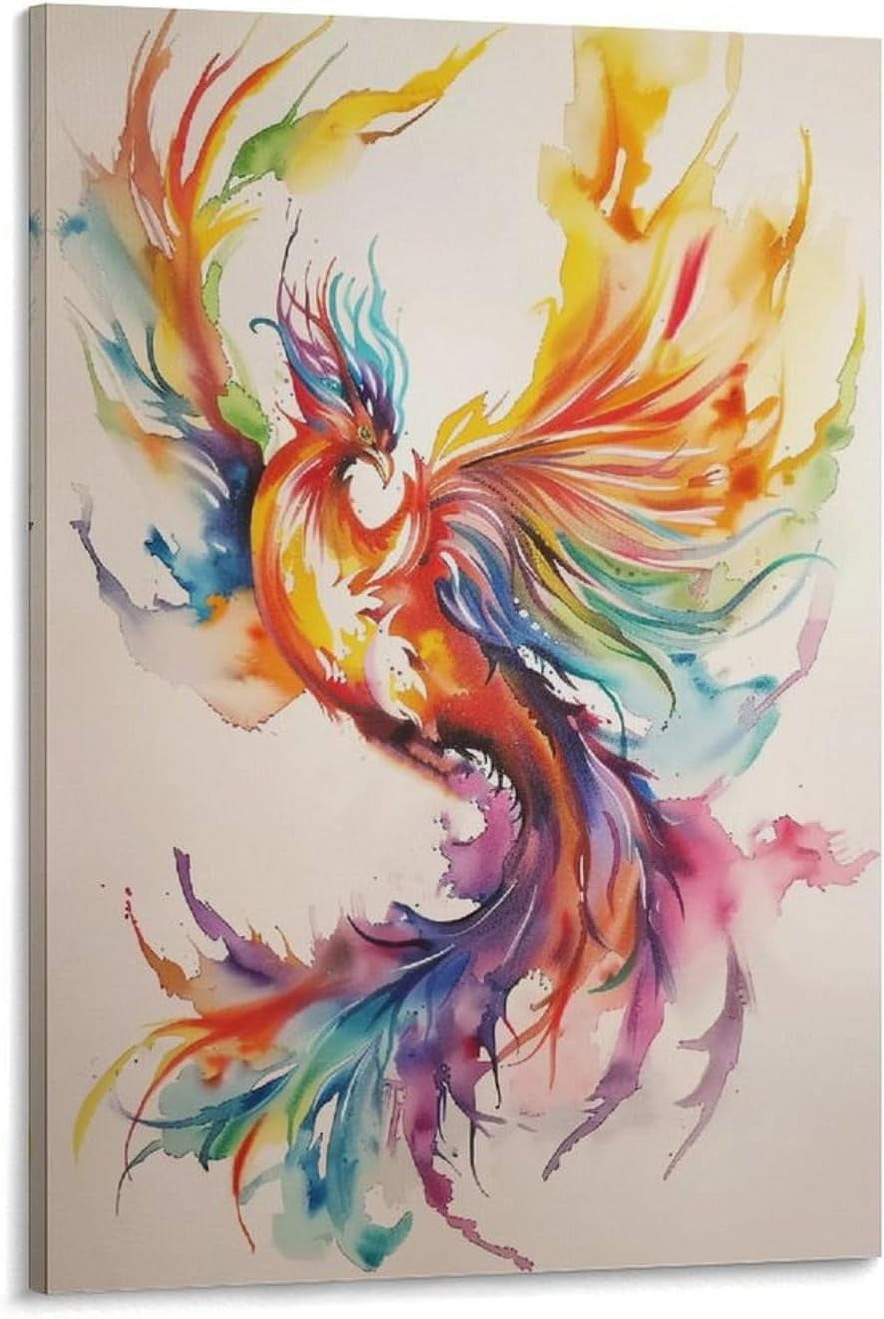 AABERIC Phoenix Rising Fire Bird Animal Aesthetic Poster Canvas Wall ...