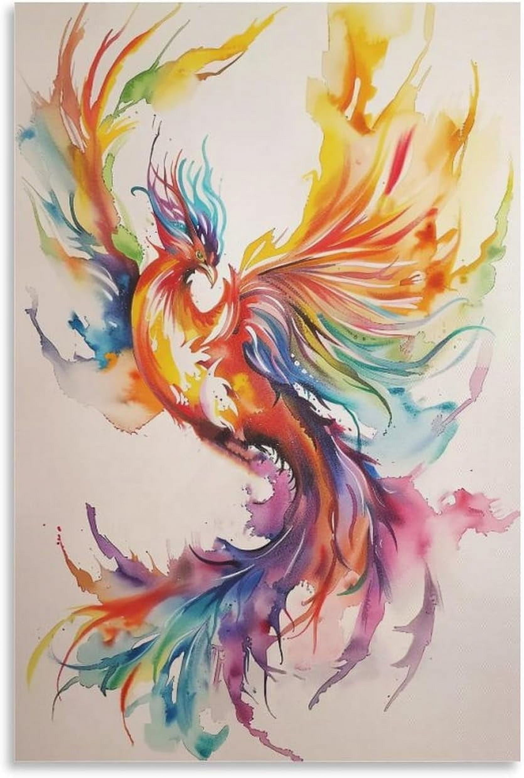 AABERIC Phoenix Rising Fire Bird Animal Aesthetic Poster Canvas Wall ...