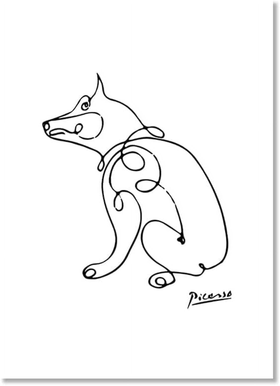 AABERIC Picasso Painting Abstract Animals Sketch Print on Canvas Dog ...