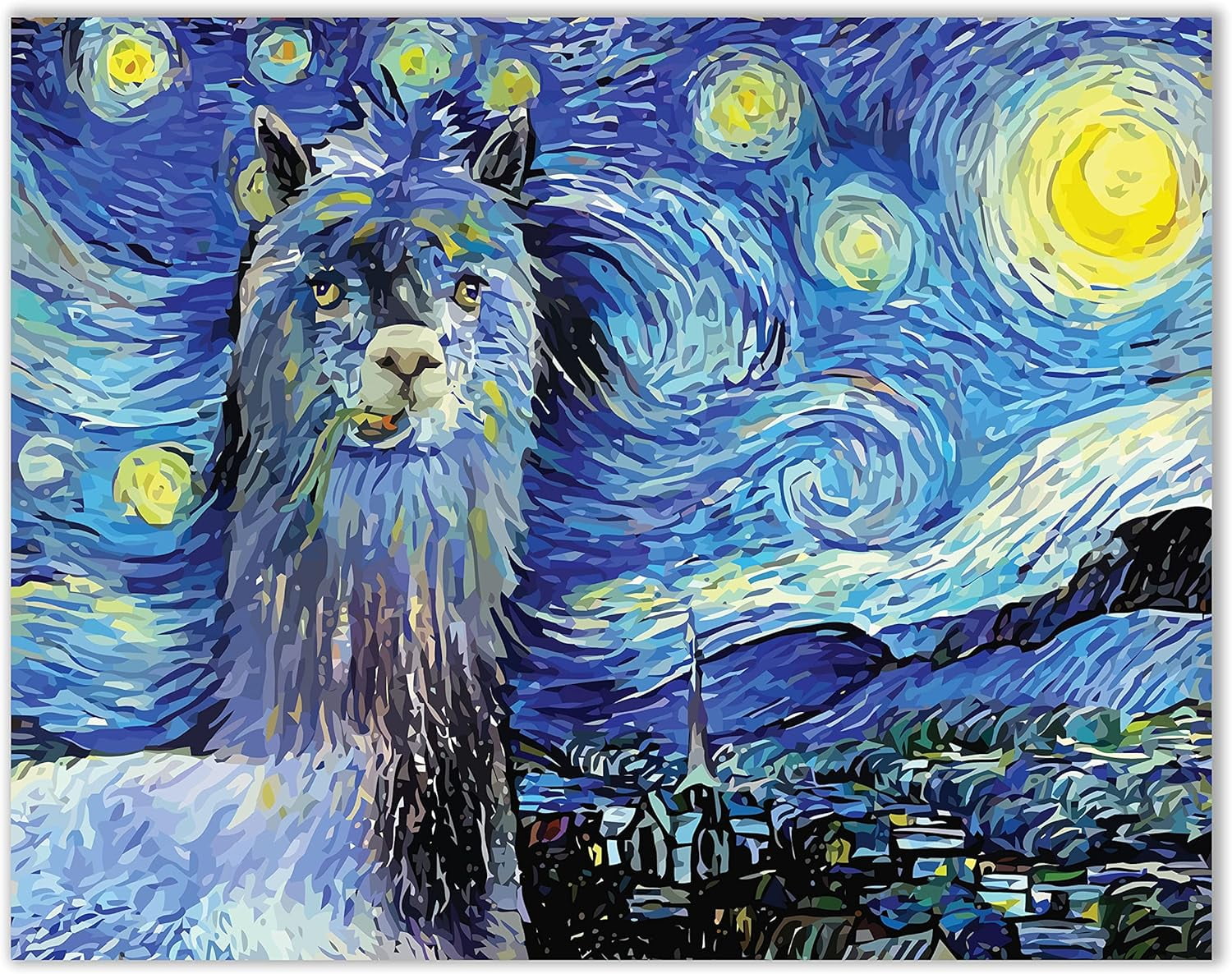 AABERIC Picture This Prints The Starry Night Alpaca Poster Print ...