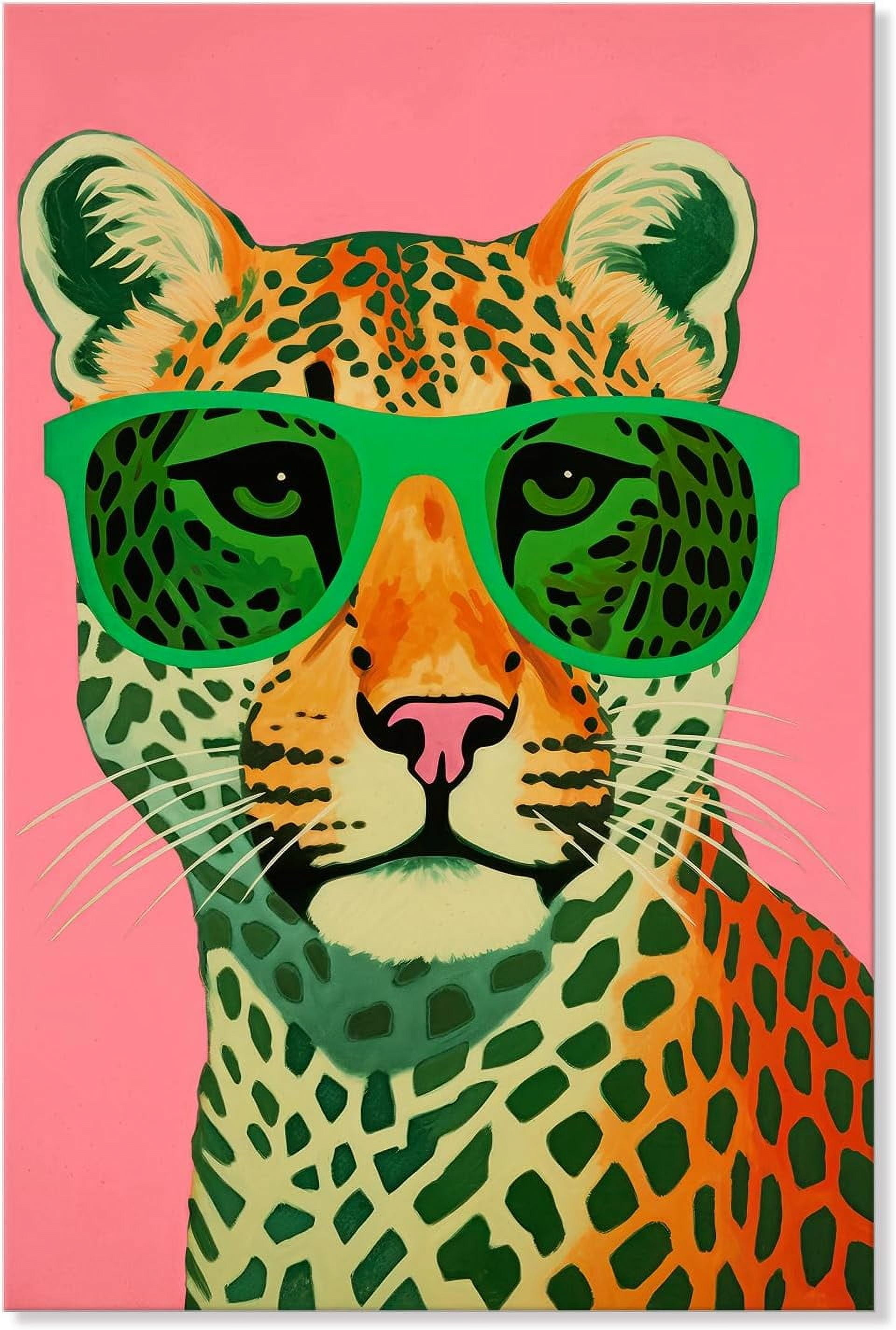 AABERIC Pink Cheetah Print Canvas Wall Art Leopard Wall Decor Preppy ...