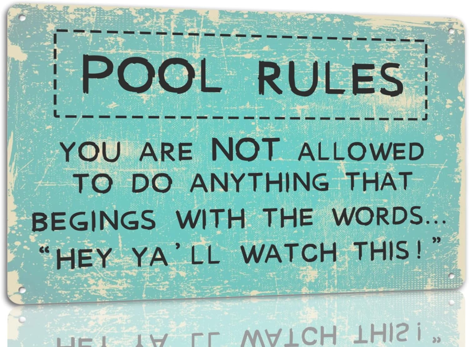 AABERIC Pool Rules Metal Tin Sign Funny Swimming Pool Decor Signs Wall ...
