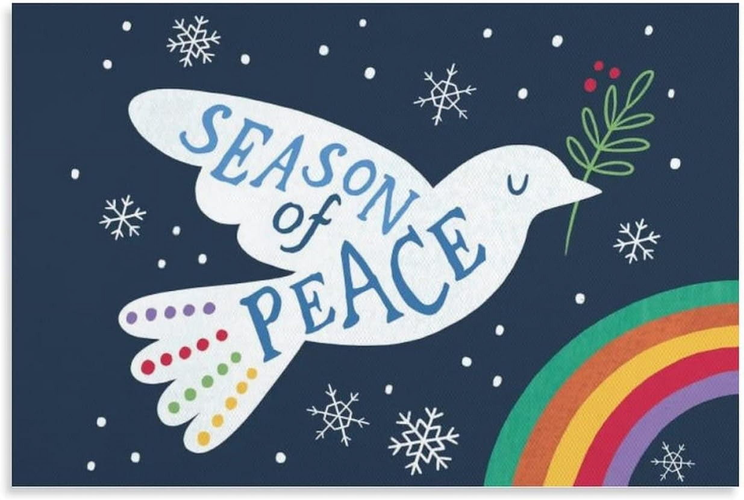 AABERIC Posters Peace Dove Wall Art Winter Colorful Wall Art Christmas ...
