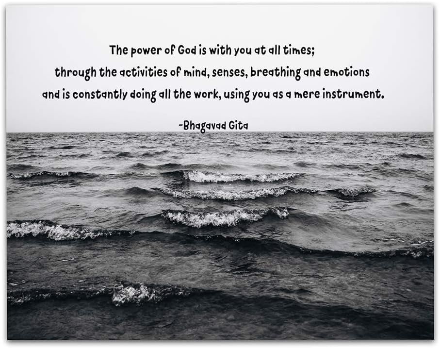 AABERIC The Power of God Spiritual Quotes Wall Decor, Bhagavad Gita ...