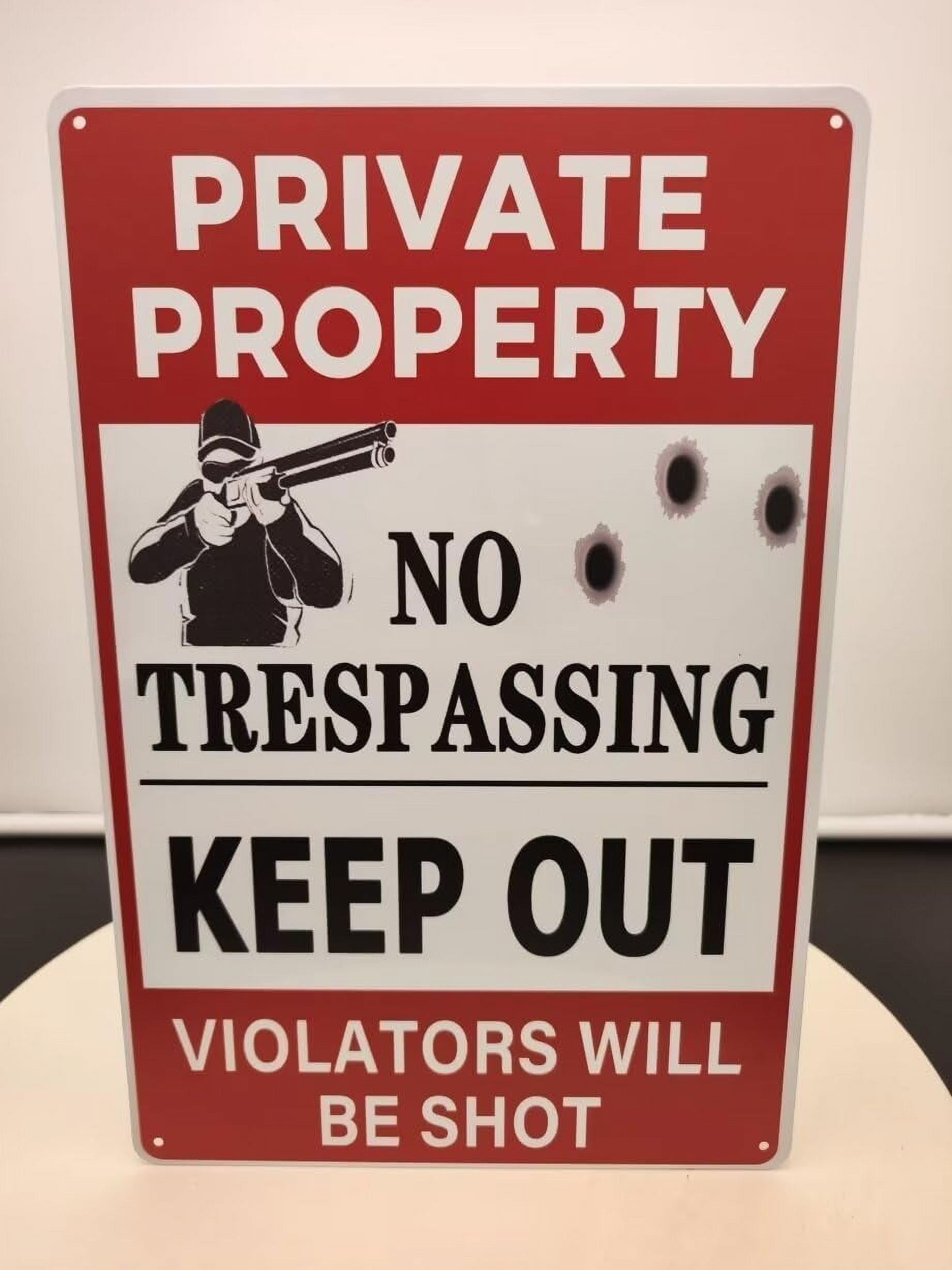 AABERIC Private Property Warning Metal Sign 8x12 Inch Retro Safety Tin ...