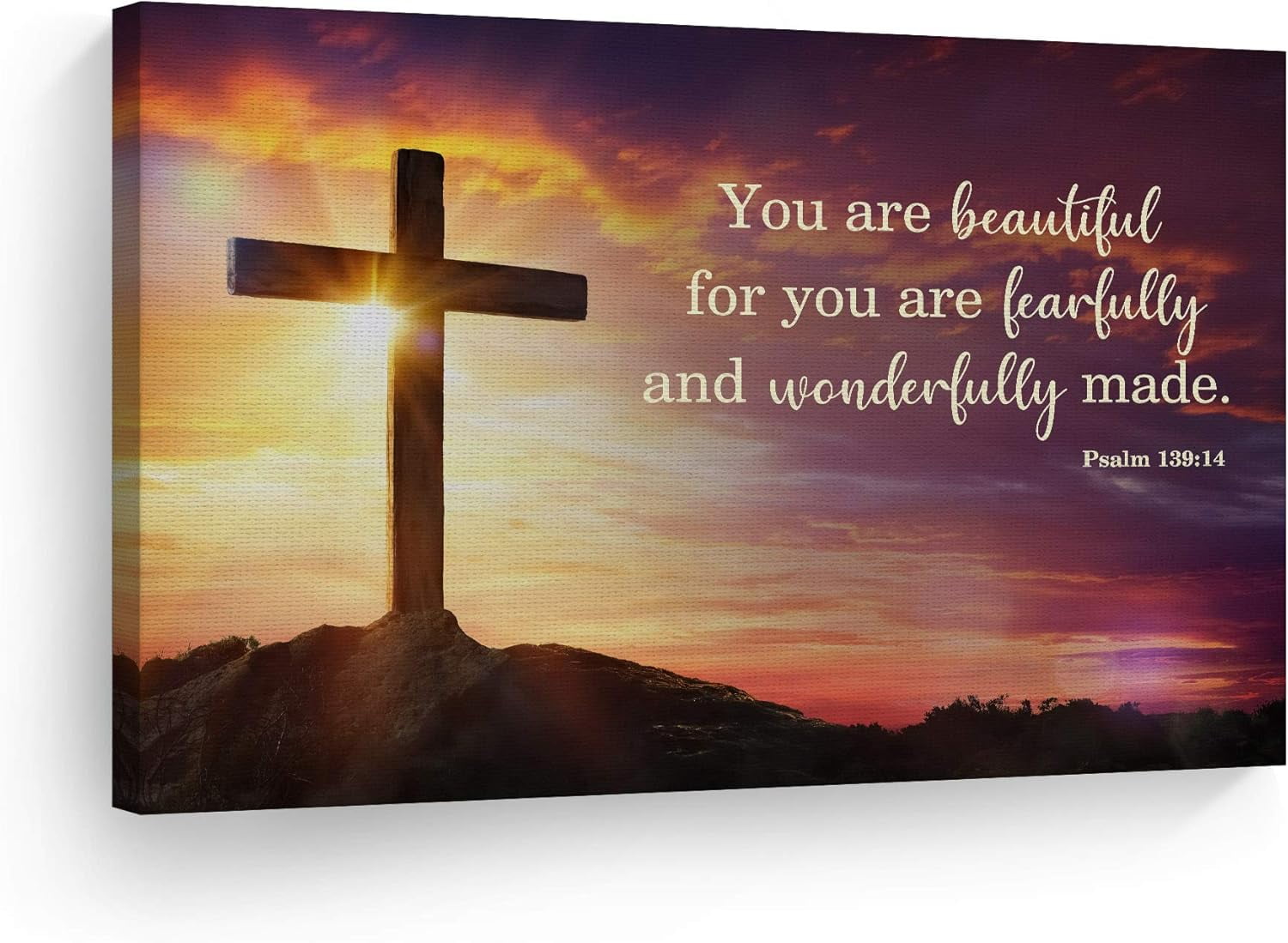 AABERIC Psalm You are Beautiful for You are Fearfully and Wonderfully Made Quote Hand Lettering ...