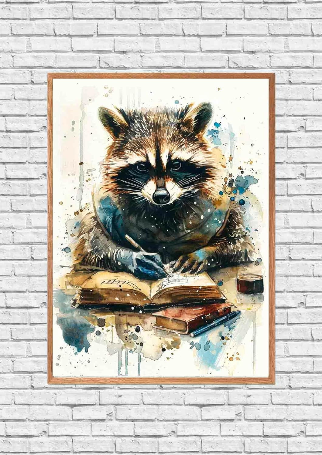AABERIC Raccoon Animal Watercolor Wall Art Decoration Posters Prints ...