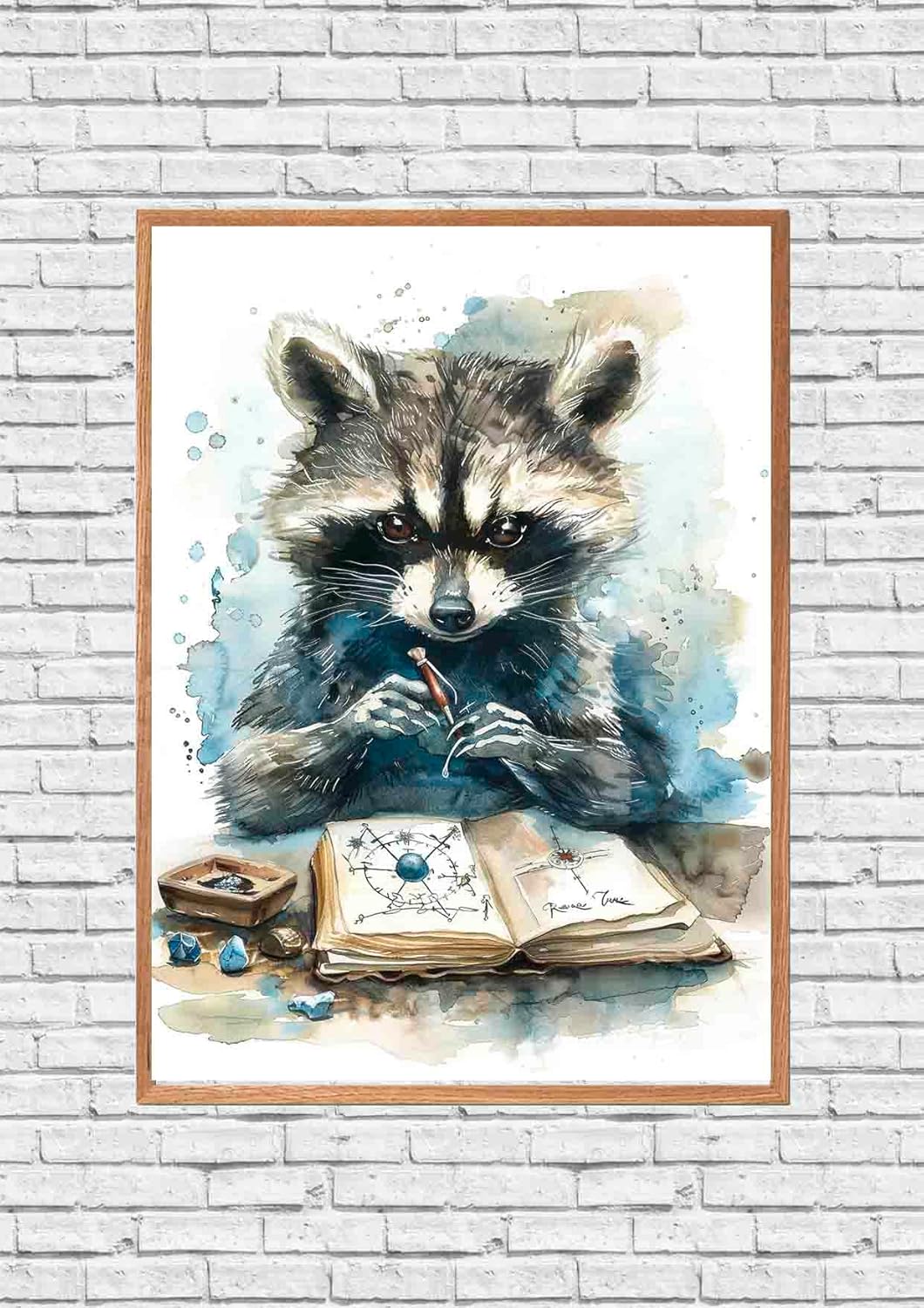 AABERIC Raccoon Animal Watercolor Wall Art Decoration Posters Prints ...
