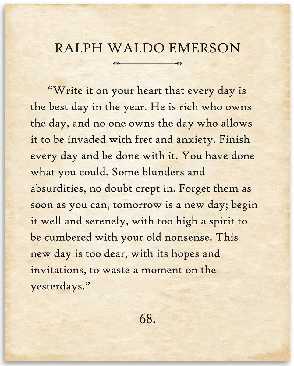 AABERIC Ralph Waldo Emerson Write It on Your Heart inspirational Quote ...