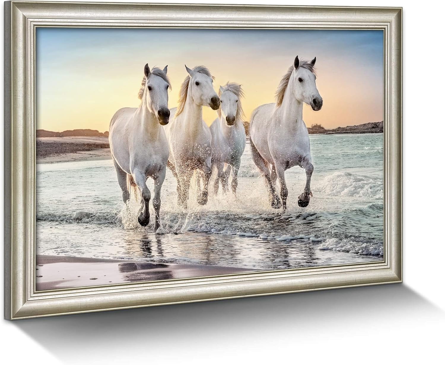 AABERIC Ranch Horse Canvas Wall Art: Black and White Equines Friendly ...