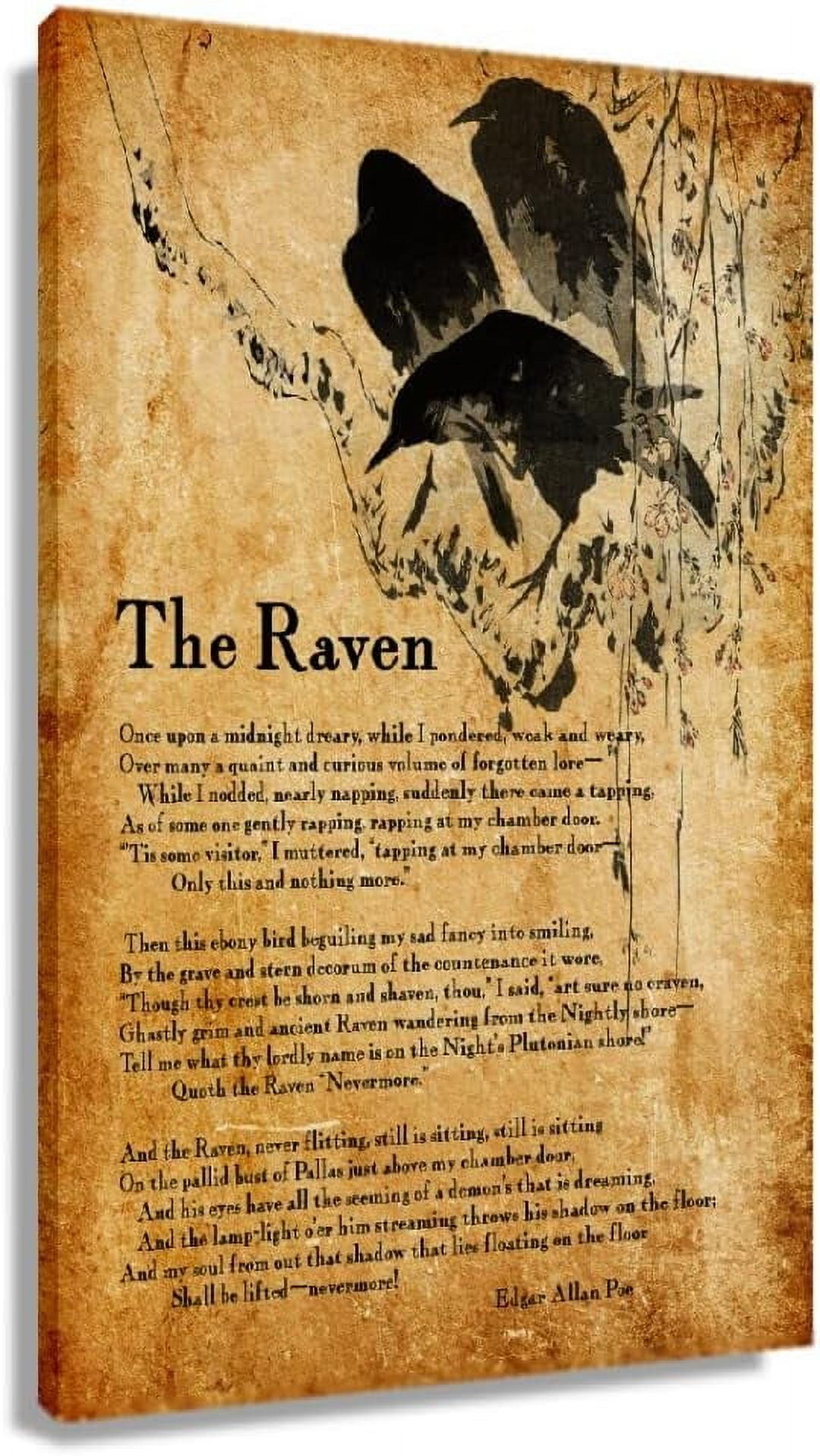 AABERIC The Raven Poem Vintage Poster Edgar Allan Poe Quotes Poster ...