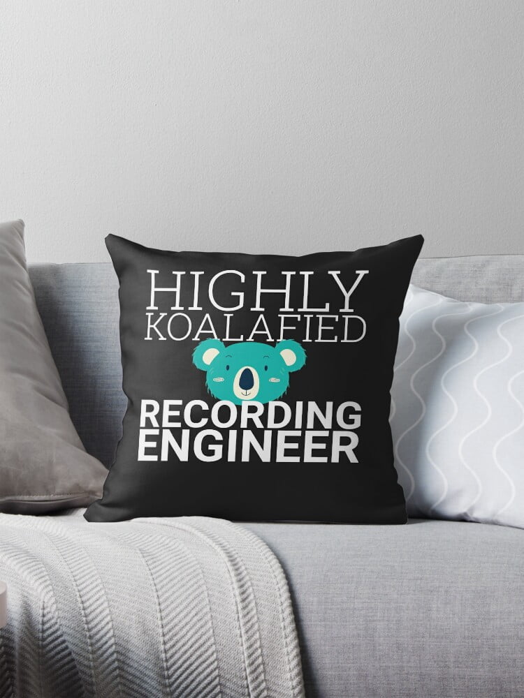 AABERIC "Recording Engineer Koalafied | Audio Engineering" Throw Pillow ...