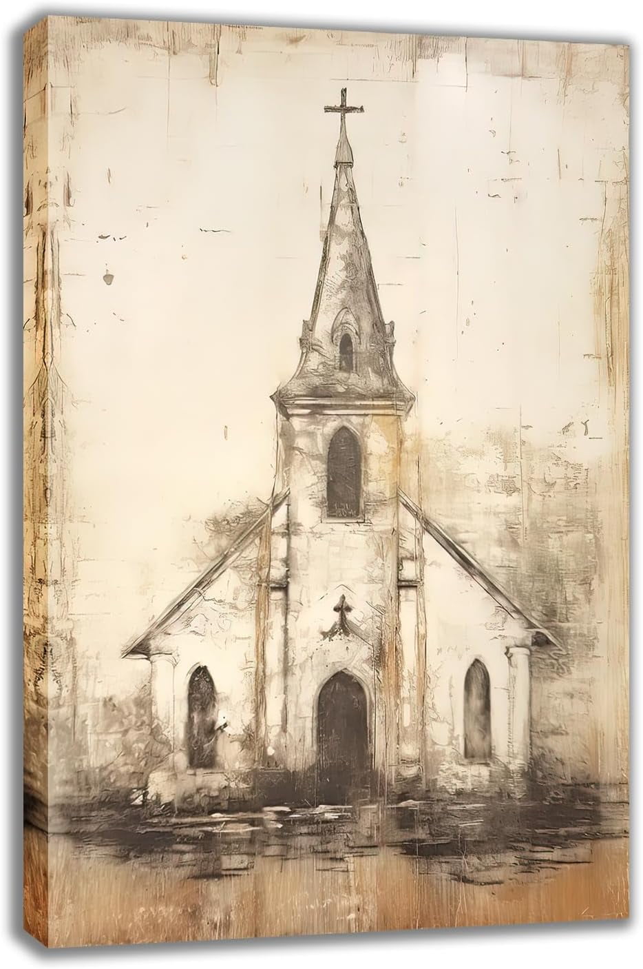 AABERIC Religious Canvas Wall Art, Church Abstract Painting Poster ...