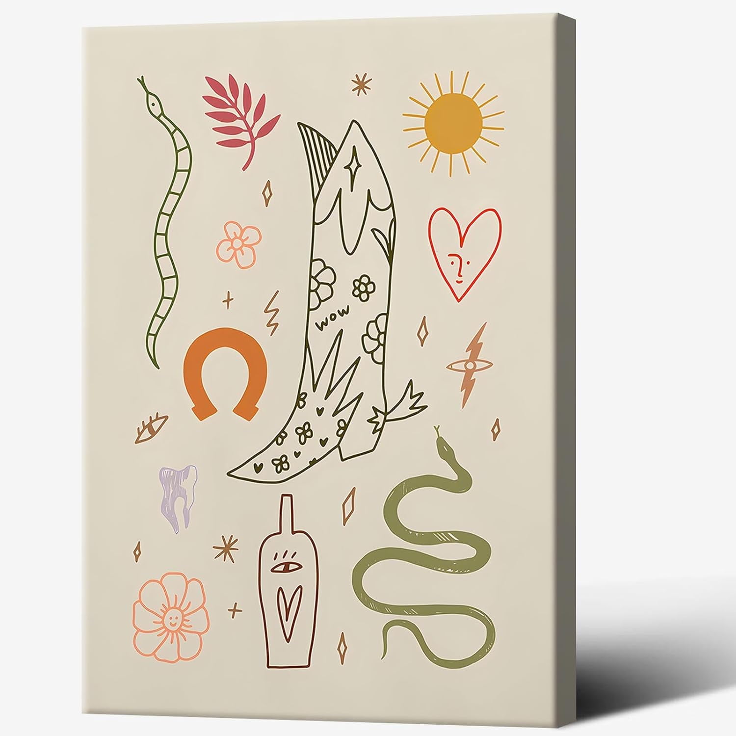 AABERIC Retro Cowgirl Boots Posters Western Cowboy Wild West Nature Wilderness Theme Art ...