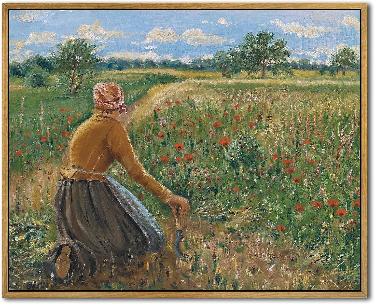 AABERIC Retro Farm Animals Canvas Wall Art Weeds French Farmhouse Print ...