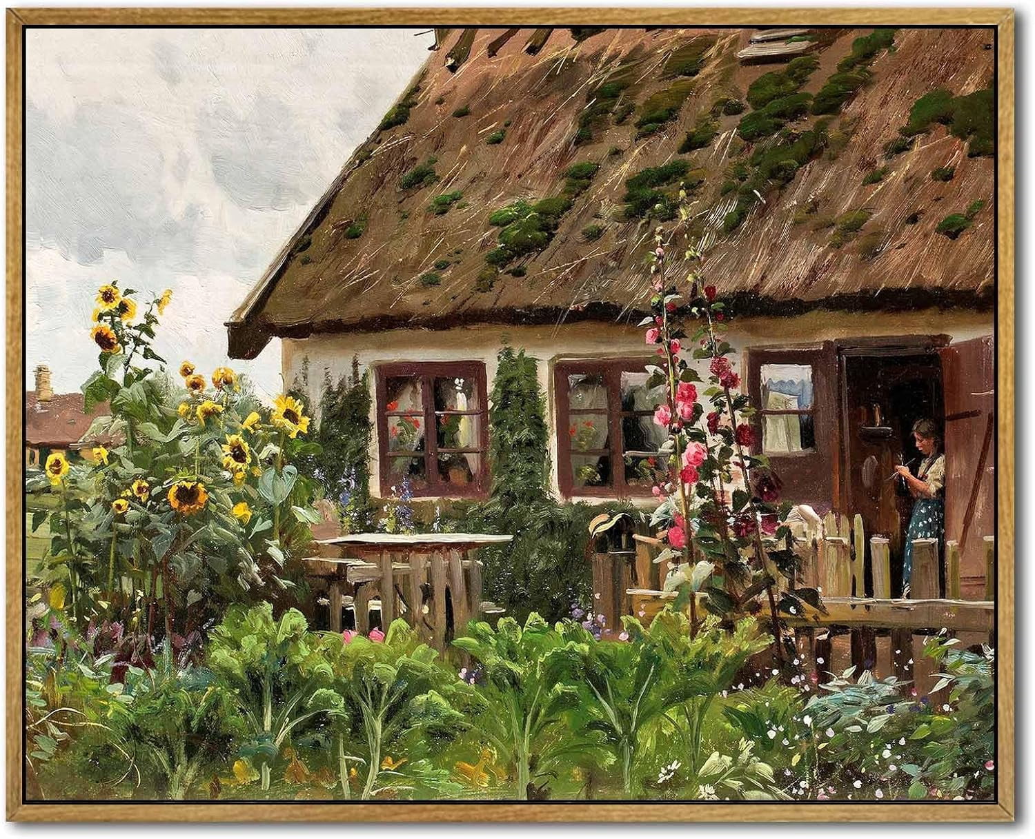 AABERIC Retro Farm Animals Canvas Wall Art Weeds French Farmhouse Print ...