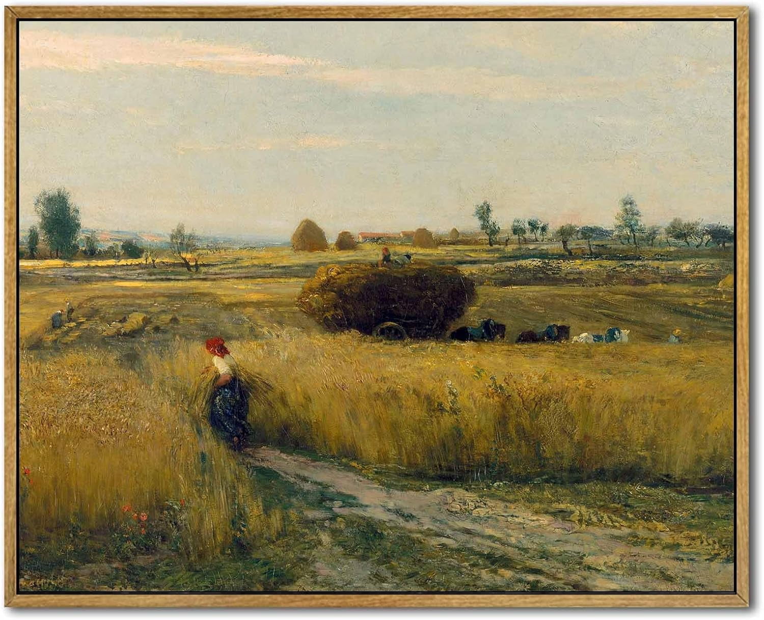 AABERIC Retro Farm Animals Canvas Wall Art Weeds French Farmhouse Print ...