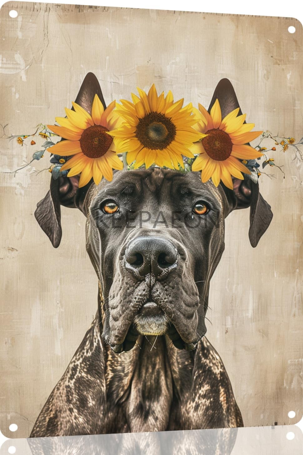 AABERIC Retro Great Dane Tin Sign Metal Plaques Vintage Wall Decor Sunflower for Pub Restaurants ...