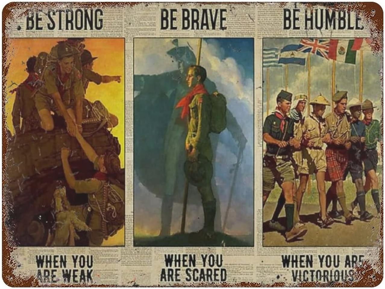 AABERIC Retro Metal Aluminium Tin Sign,Boy Scout Be Strong Be Humble Be ...