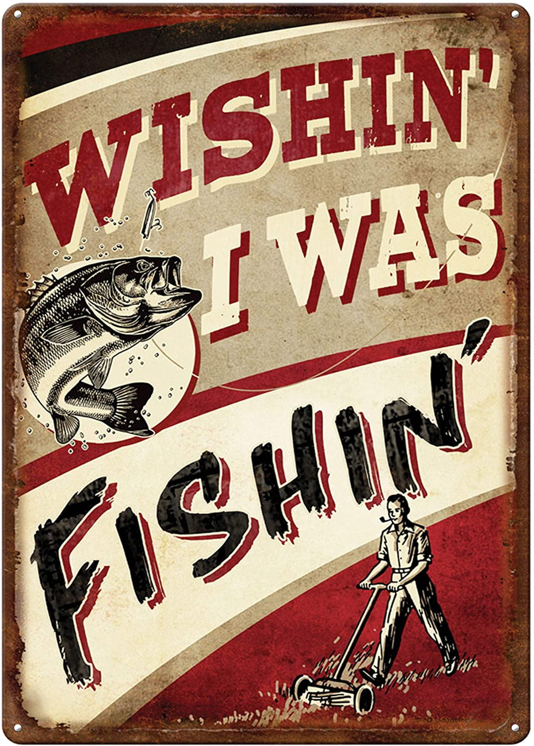 AABERIC Retro Metal Tin Sign, 17" x 12" Weatherproof Metal Wall Art for ...