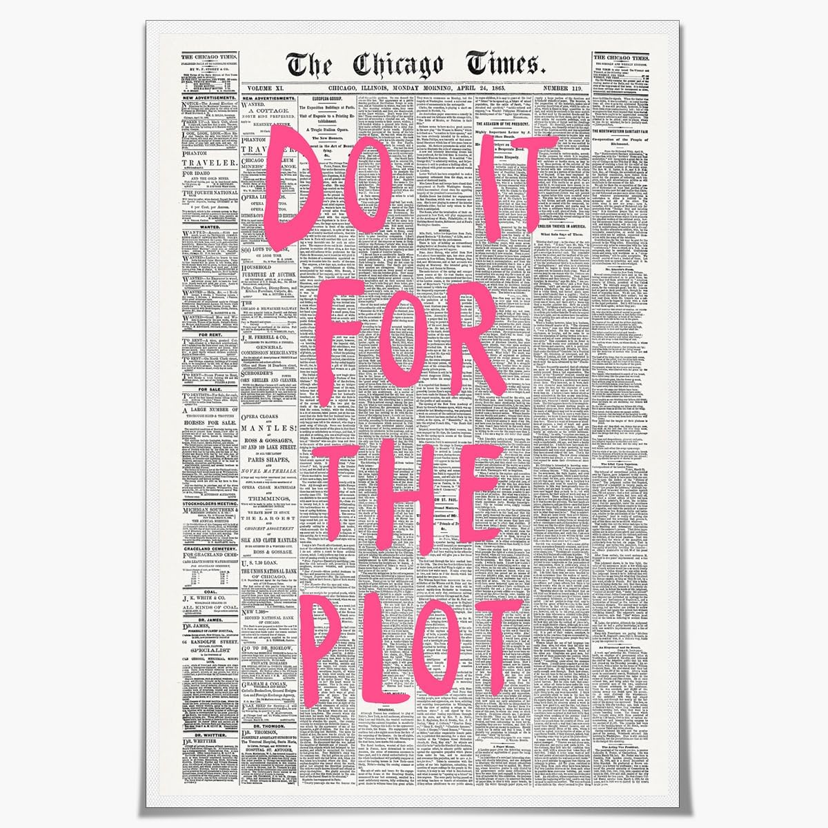 AABERIC Retro Newspaper Posters Positive Affirming Quotes Posters Black ...